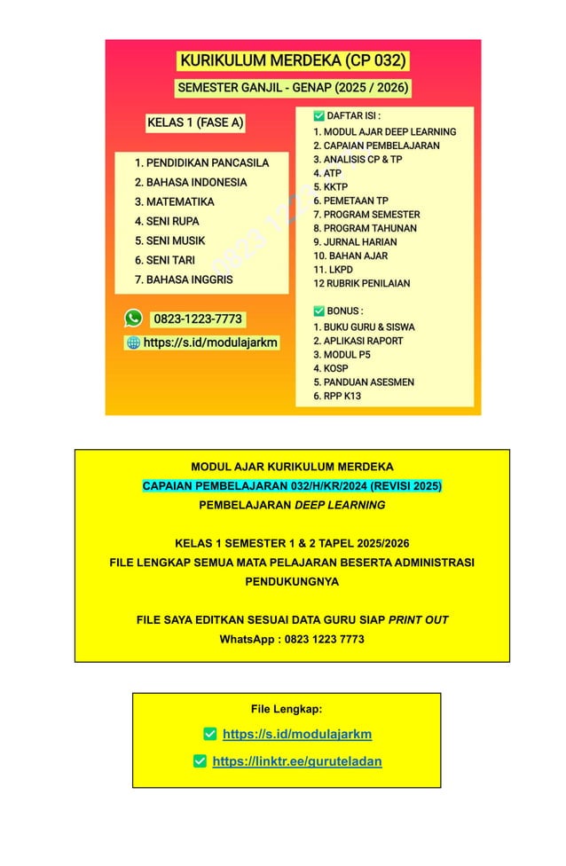 MODUL PEMBELAJARAN DEEP LEARNING PENDIDIKAN PANCASILA KELAS 1 CP 032 ...