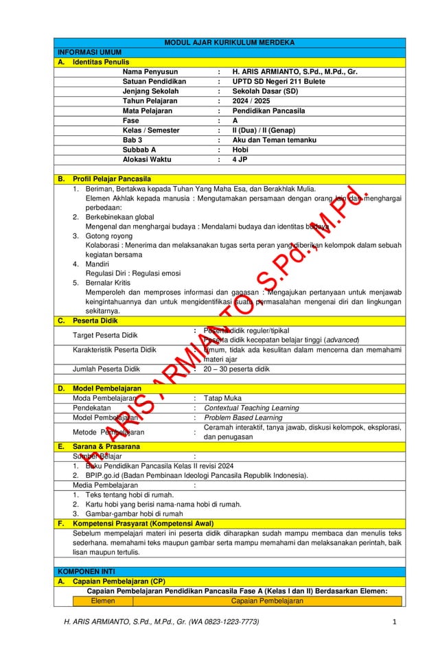 MODUL AJAR PENDIDIKAN PANCASILA (PPKN) KELAS 2 REVISI CP 032 KURIKULUM MERDEKA.pdf