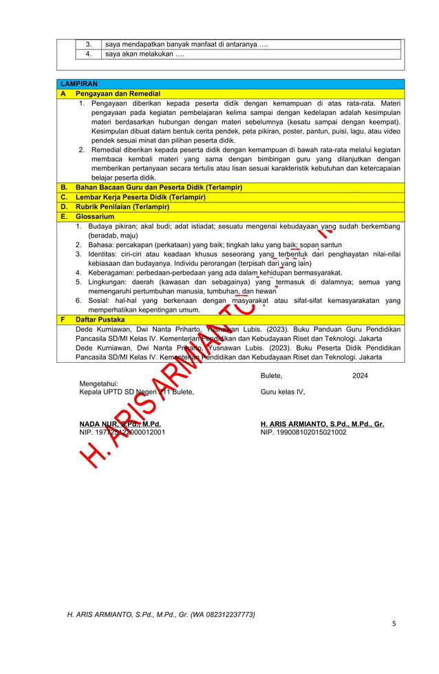 MODUL AJAR PENDIDIKAN PANCASILA (PPKN) KELAS 4 REVISI CP 032 KURIKULUM ...