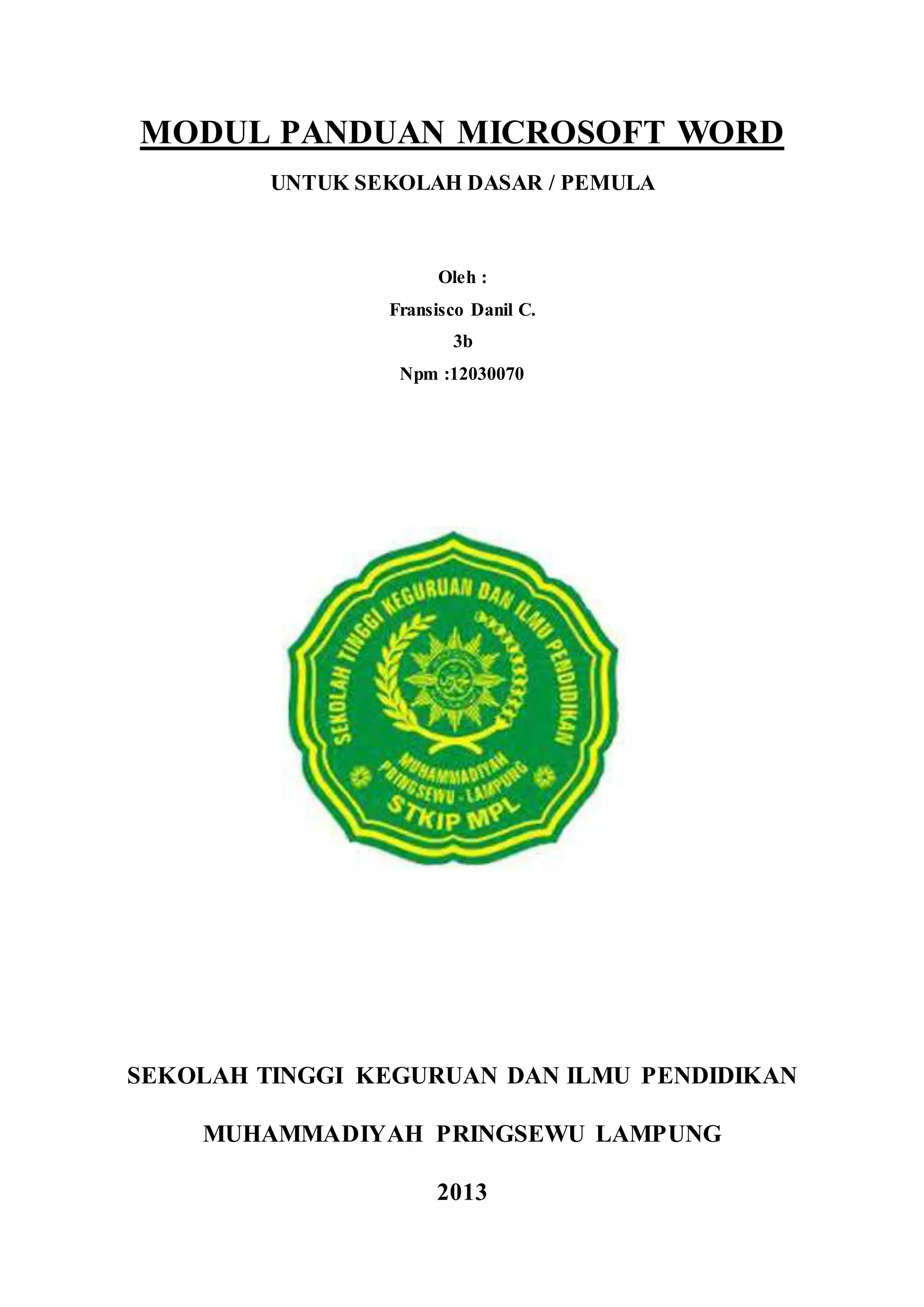 Modul Panduan Microsoft Word SD | DOCX