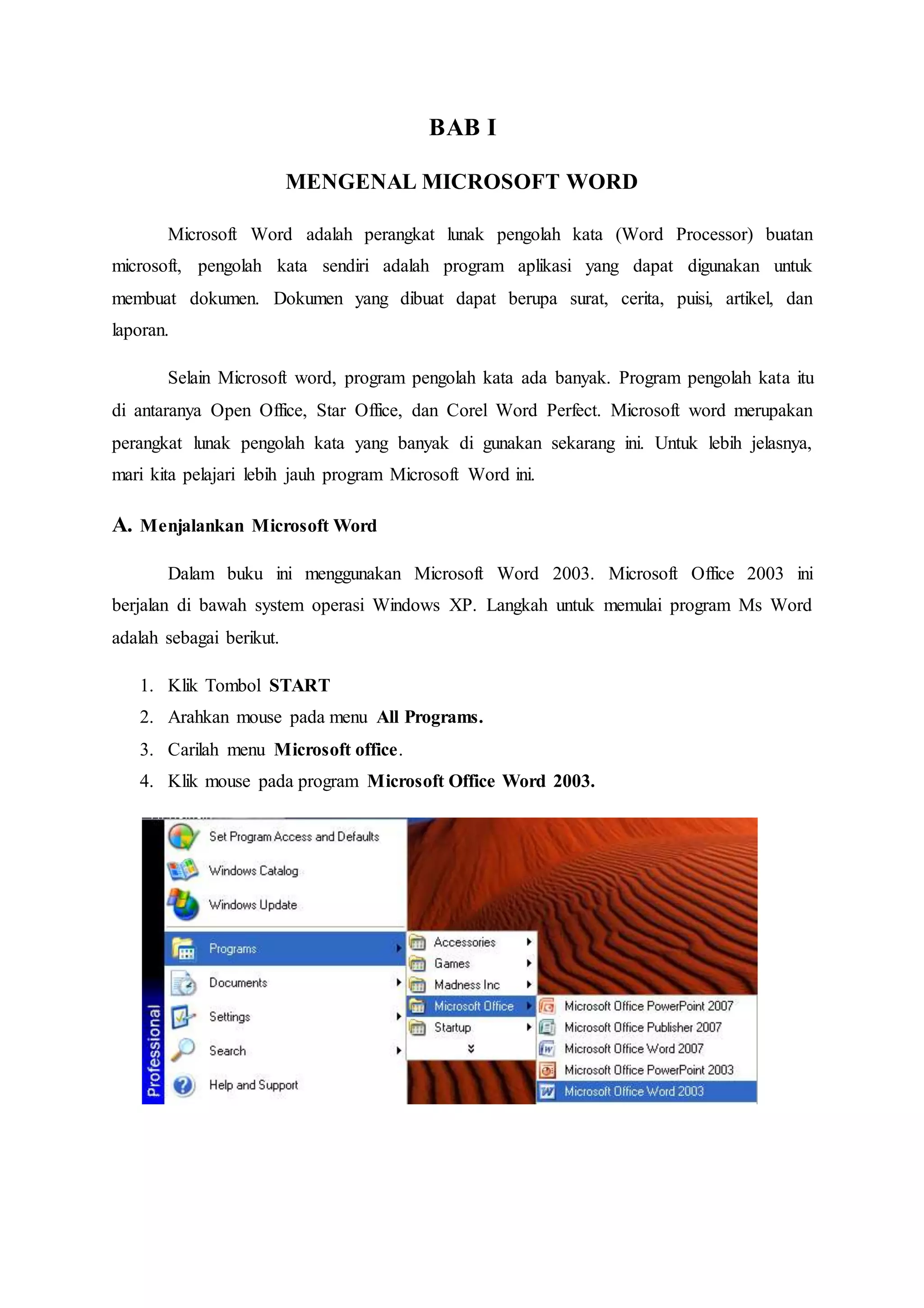 Modul Panduan Microsoft Word SD | DOCX