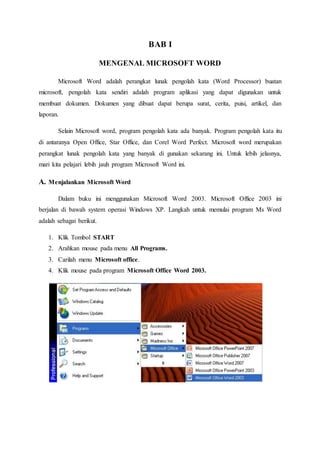 Modul Panduan Microsoft Word SD | DOCX