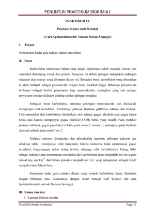 Modul panduan praktikum biokimia 1 | PDF