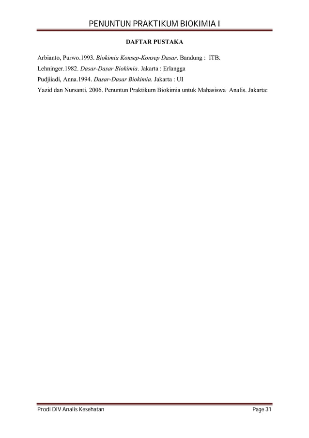 Modul panduan praktikum biokimia 1 | PDF