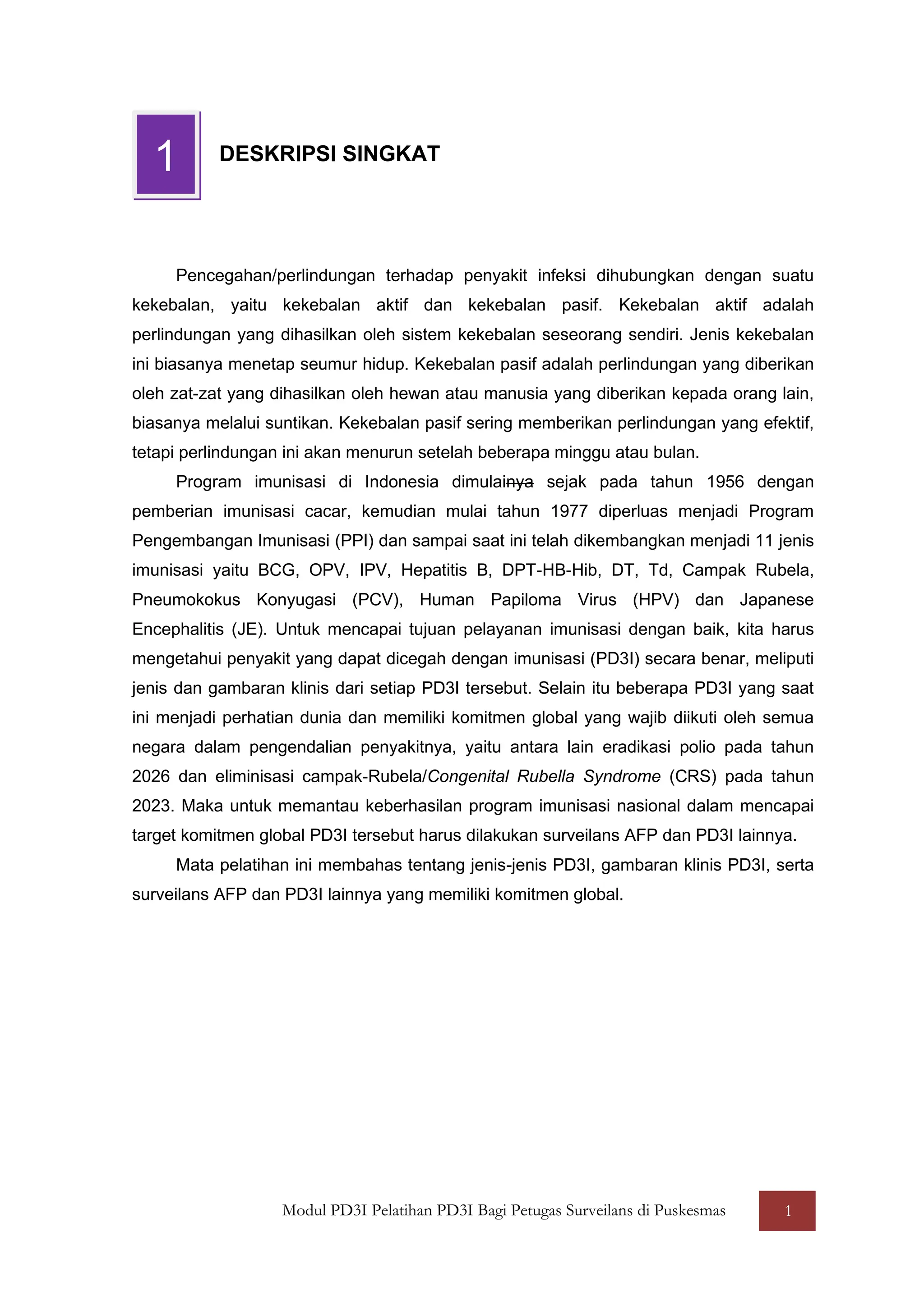 KEBIJAKAN SURVEILANS PENYAKIT YANG BISA DICEGAH DENGAN IMUNISASI (PD3I) | PDF