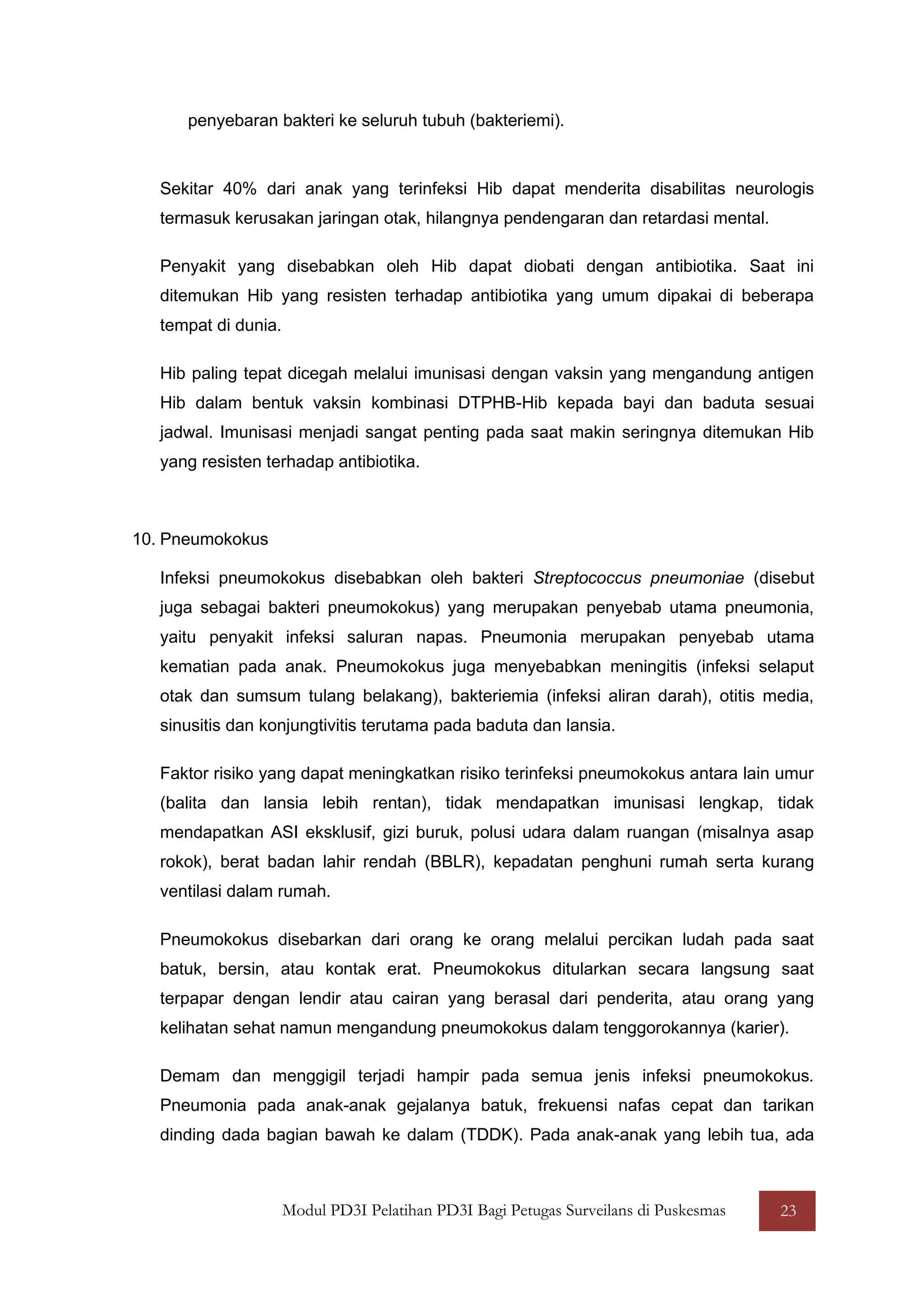 KEBIJAKAN SURVEILANS PENYAKIT YANG BISA DICEGAH DENGAN IMUNISASI (PD3I) | PDF