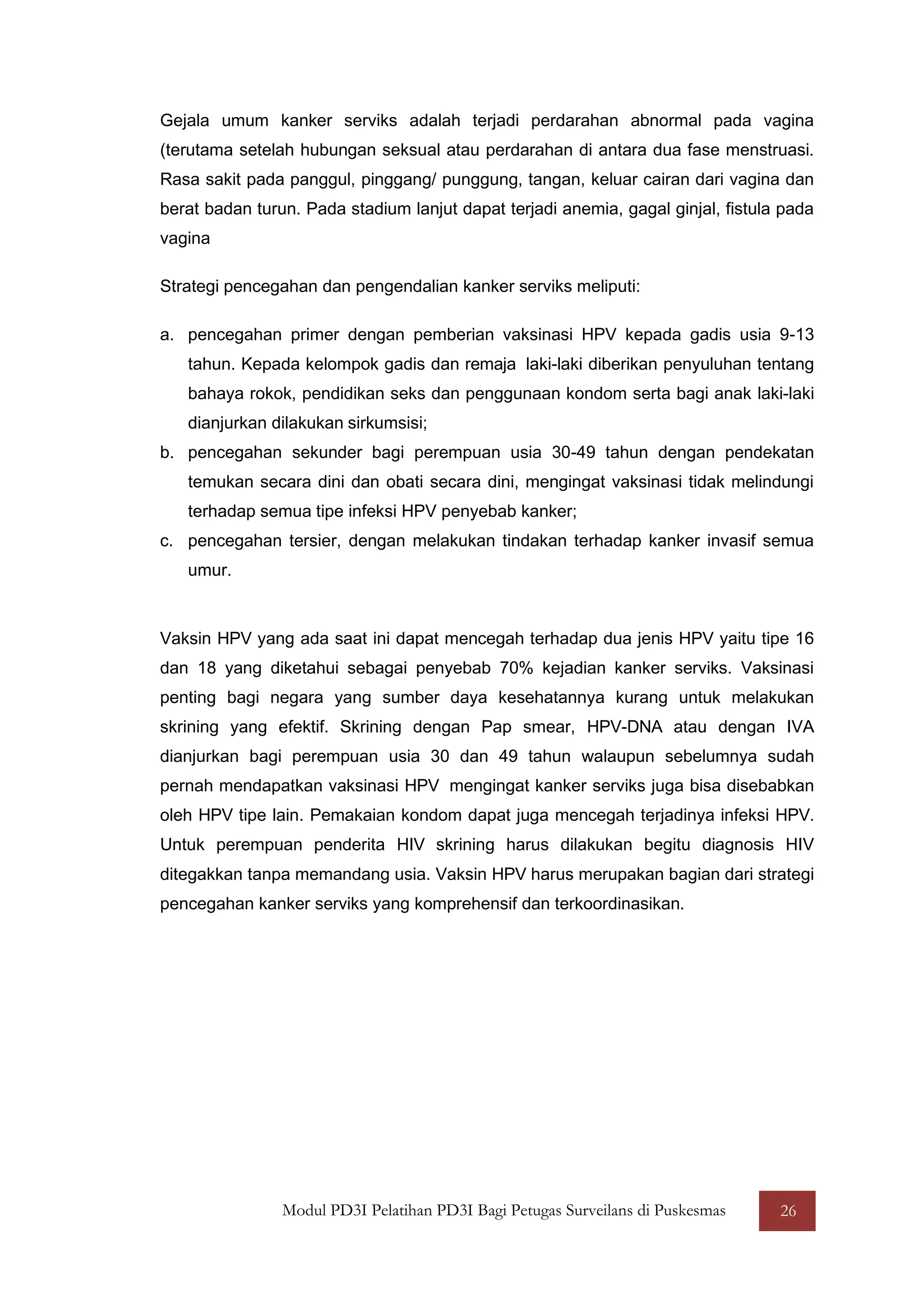 KEBIJAKAN SURVEILANS PENYAKIT YANG BISA DICEGAH DENGAN IMUNISASI (PD3I) | PDF