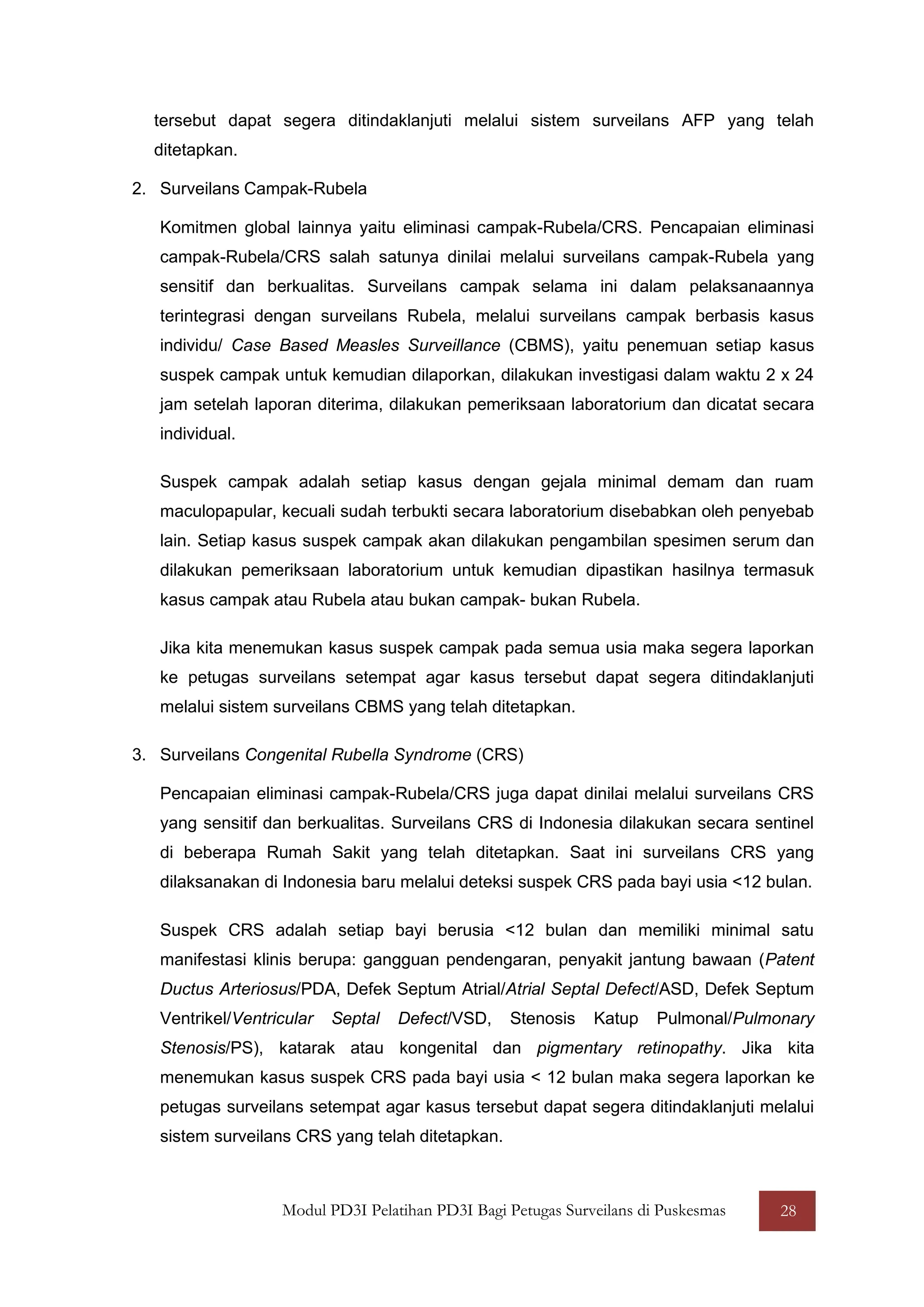 KEBIJAKAN SURVEILANS PENYAKIT YANG BISA DICEGAH DENGAN IMUNISASI (PD3I) | PDF