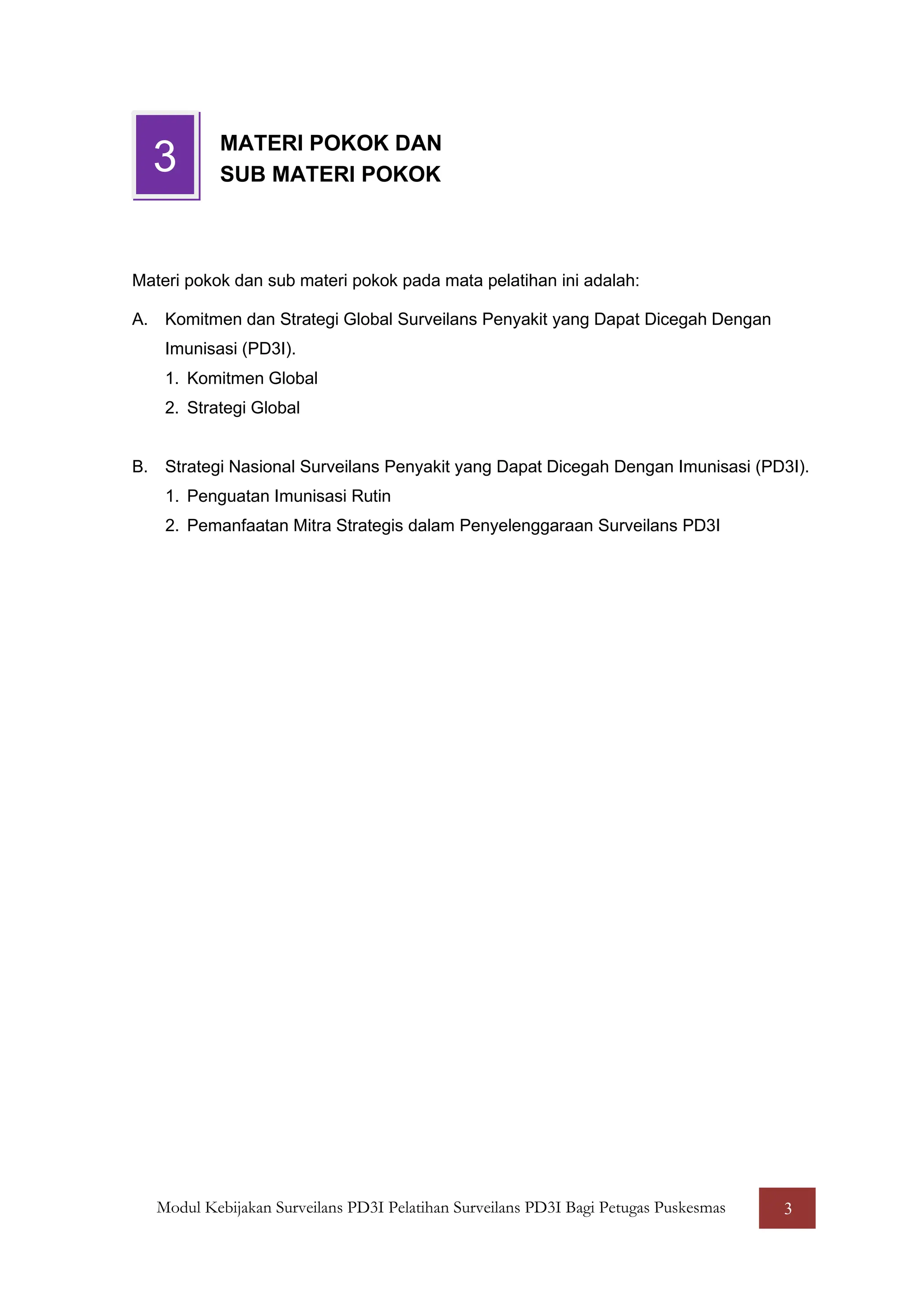 KEBIJAKAN SURVEILANS PENYAKIT YANG BISA DICEGAH DENGAN IMUNISASI (PD3I) | PDF