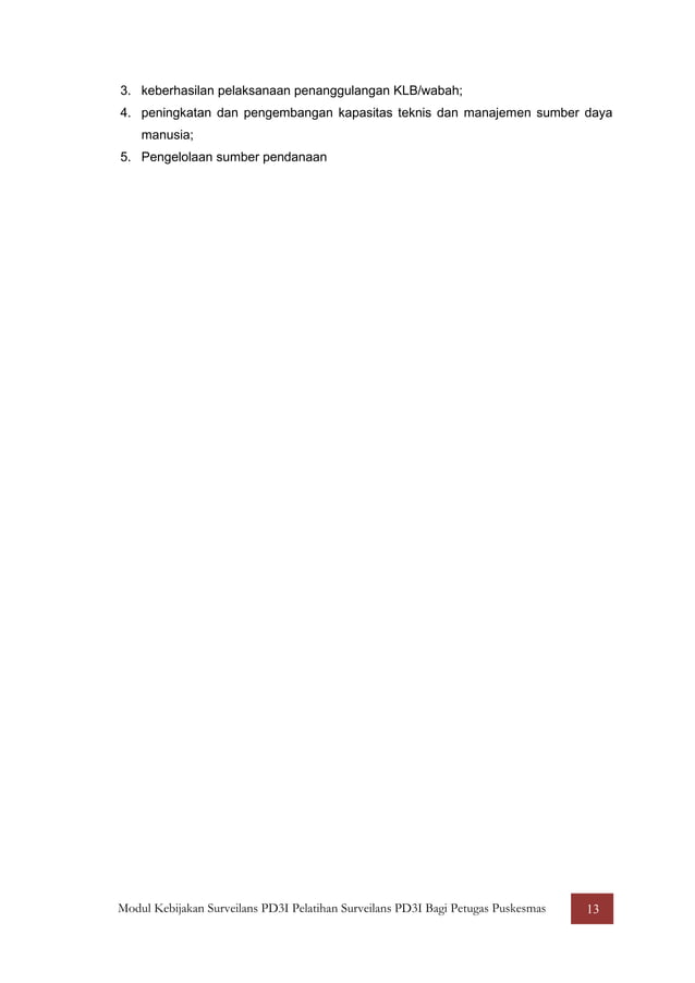 KEBIJAKAN SURVEILANS PENYAKIT YANG BISA DICEGAH DENGAN IMUNISASI (PD3I) | PDF