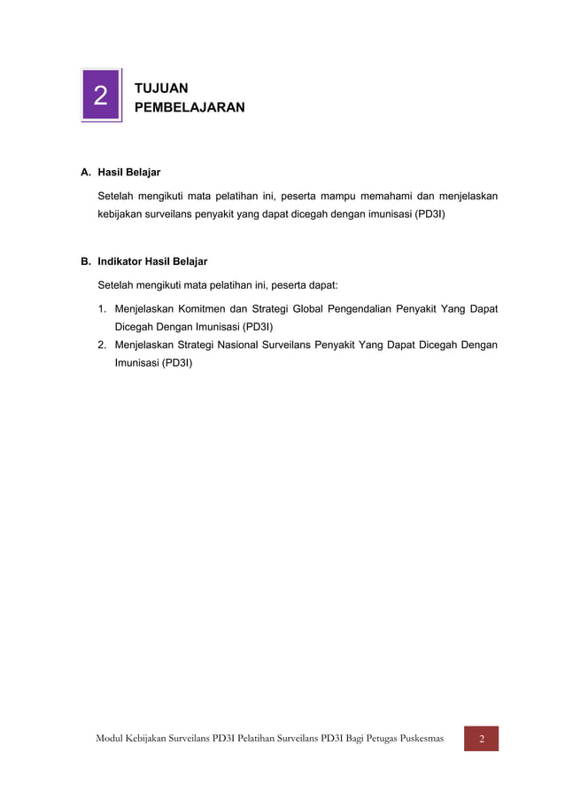 KEBIJAKAN SURVEILANS PENYAKIT YANG BISA DICEGAH DENGAN IMUNISASI (PD3I) | PDF