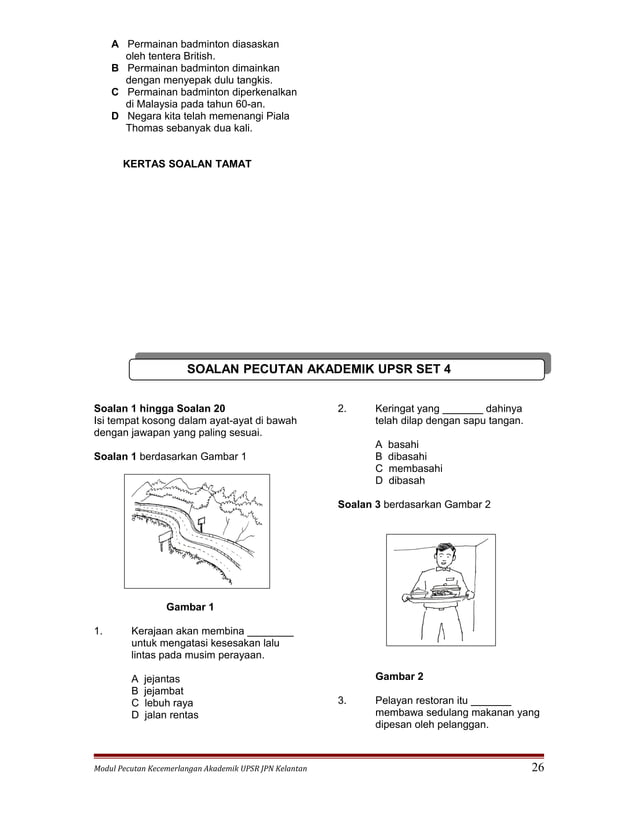 Modul pecutan kecemerlangan akademik bahasa melayu upsr 201 | DOC