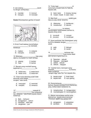 Modul pecutan kecemerlangan akademik bahasa melayu upsr 201 | DOC