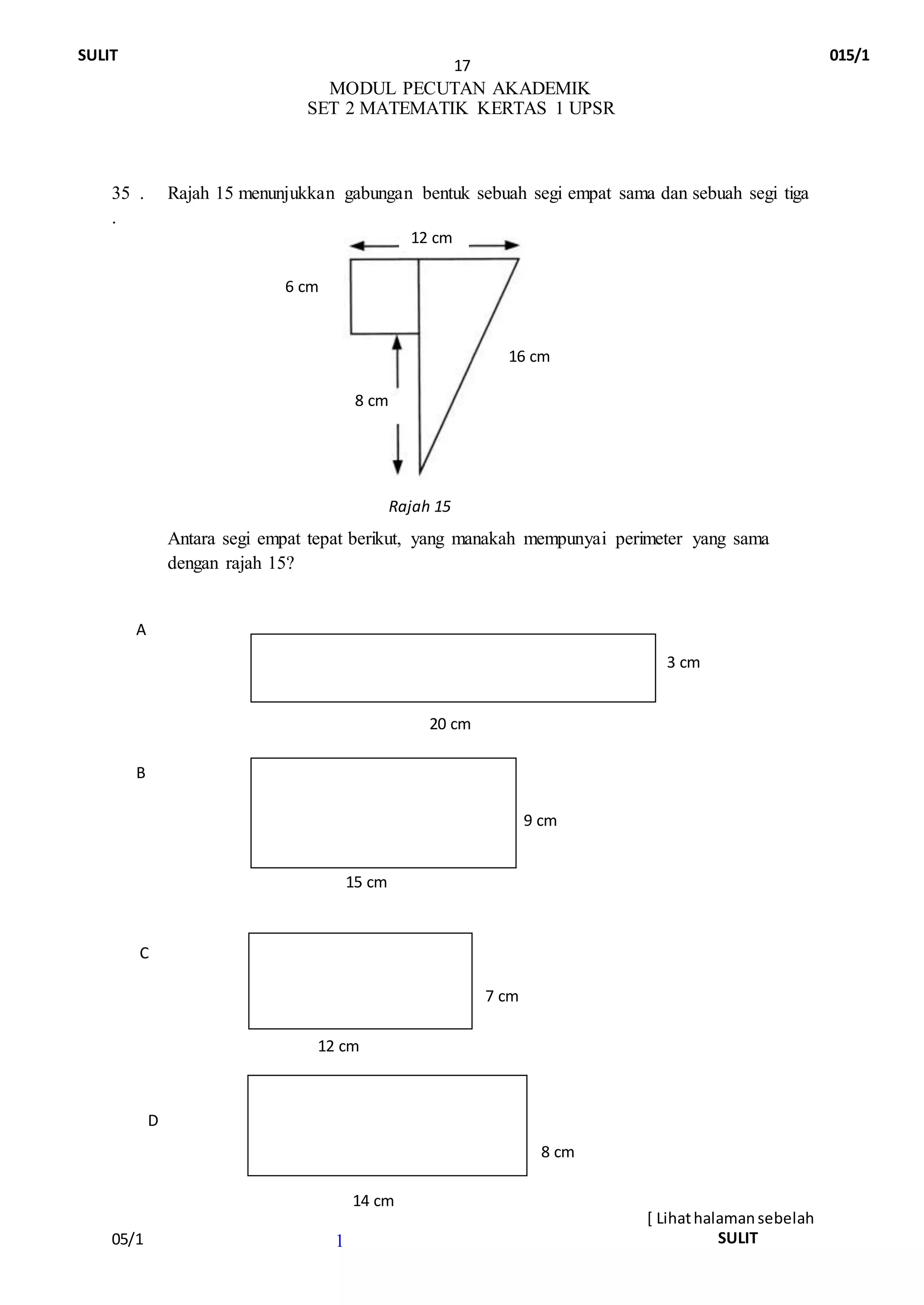 Modul pecutan upsr matematik | DOC