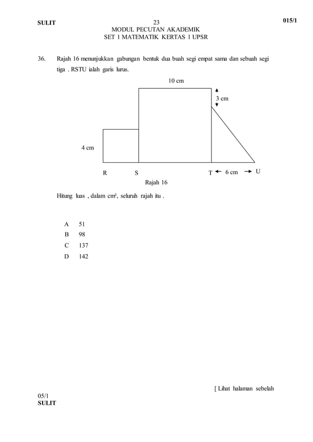 Modul pecutan upsr matematik | DOC