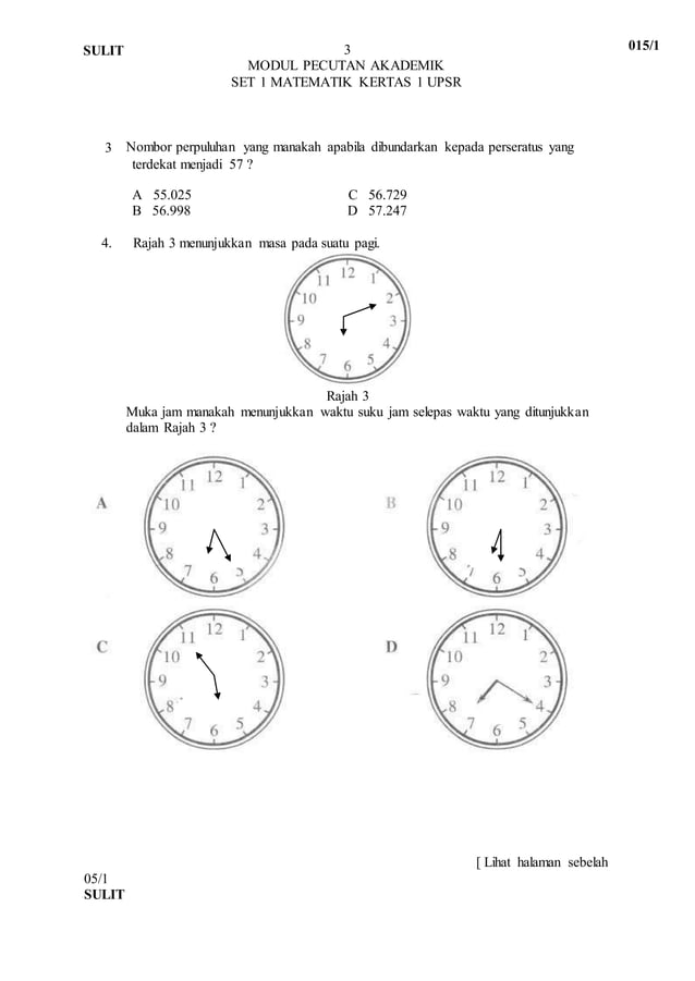 Modul pecutan upsr matematik | DOC
