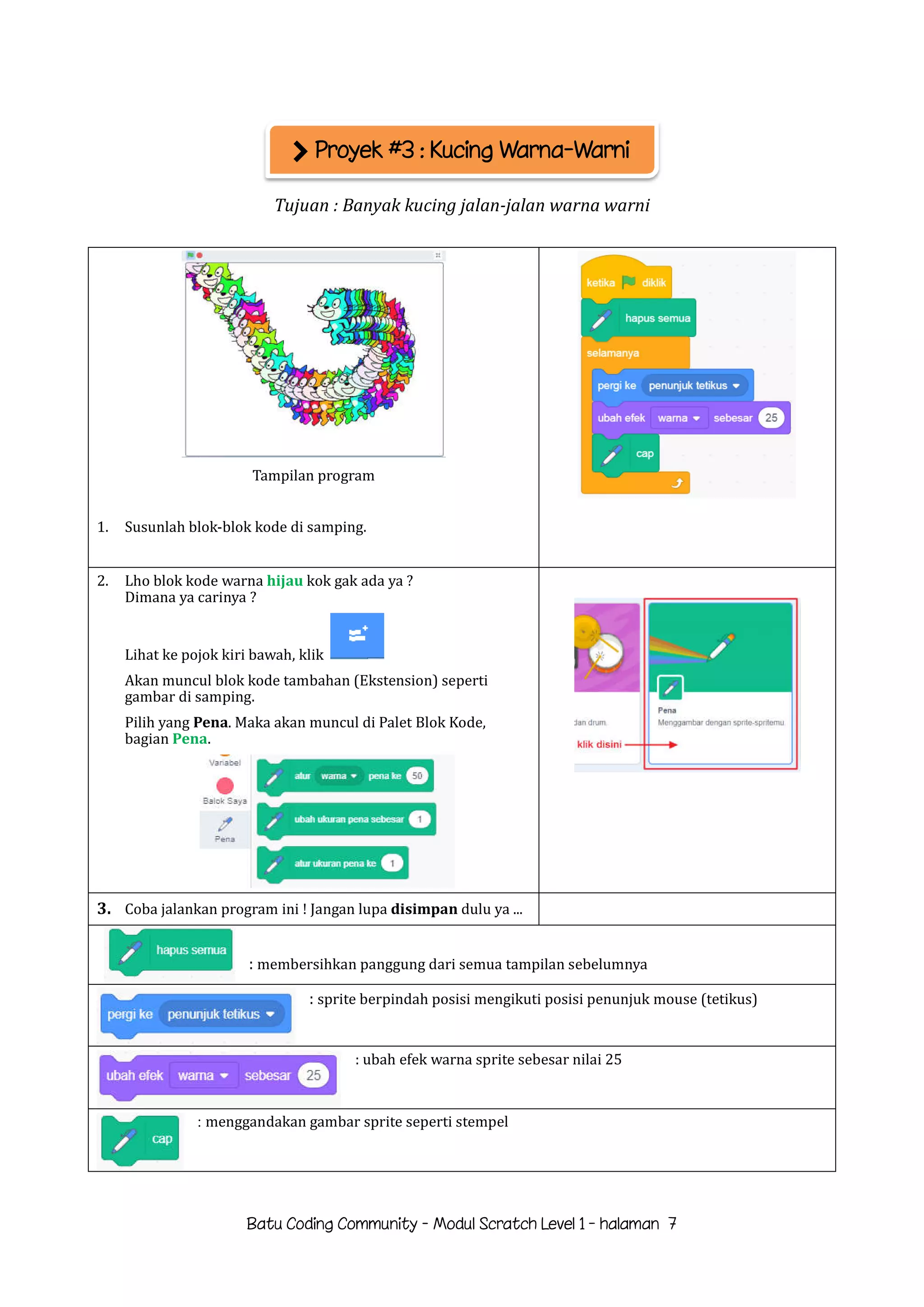 Modul pelatihan coding scratch level 1 | PDF