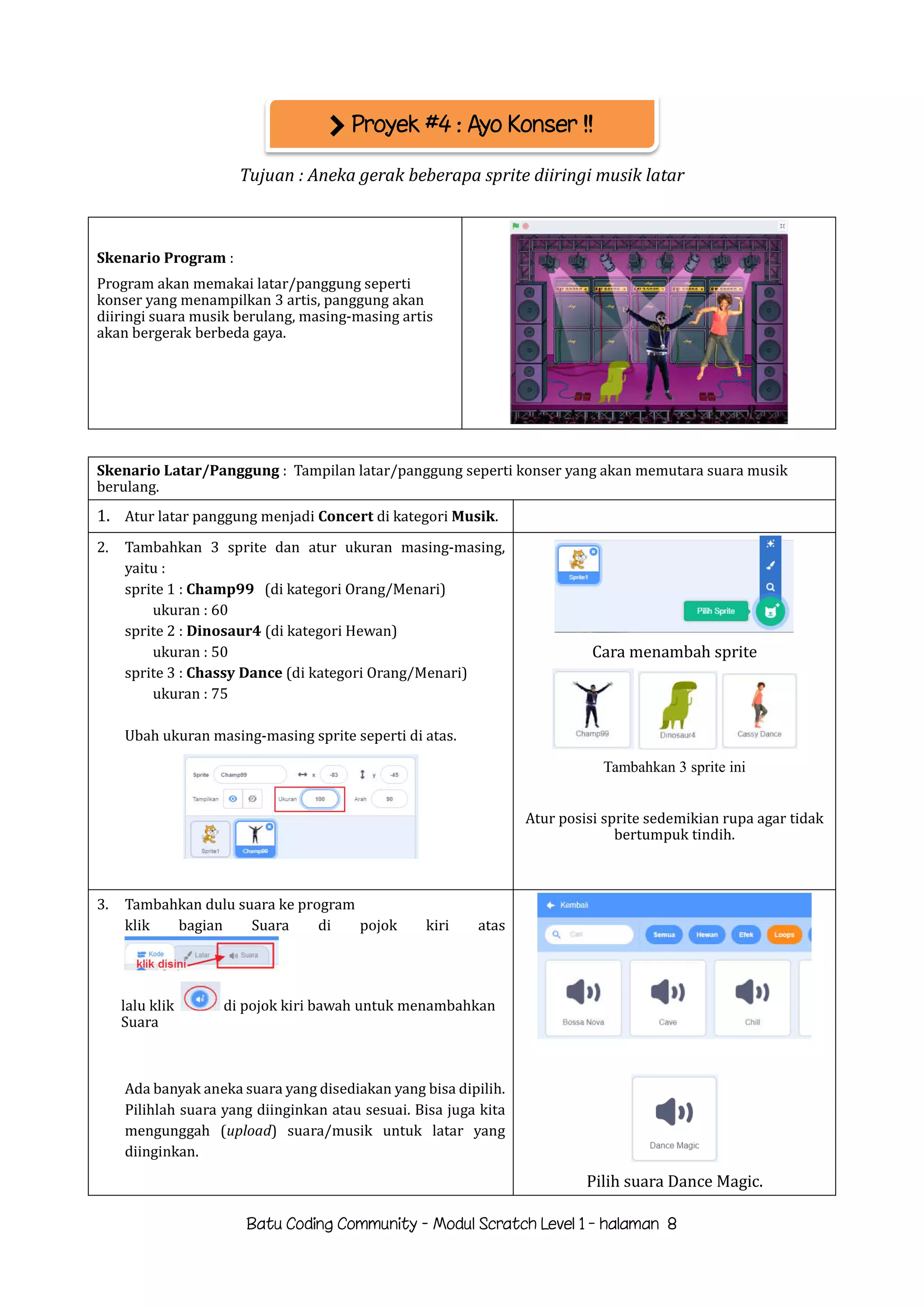 Modul pelatihan coding scratch level 1 | PDF