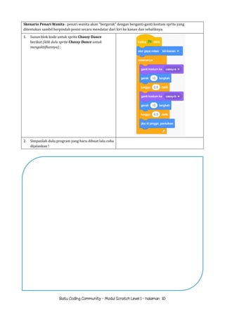 Modul pelatihan coding scratch level 1 | PDF
