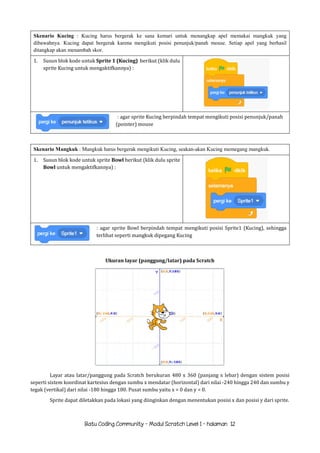 Modul pelatihan coding scratch level 1 | PDF