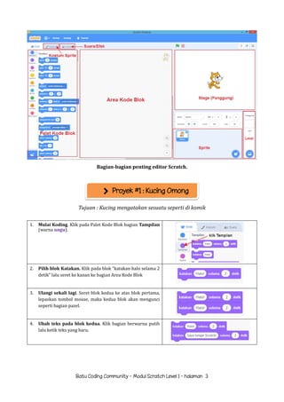 Modul pelatihan coding scratch level 1 | PDF