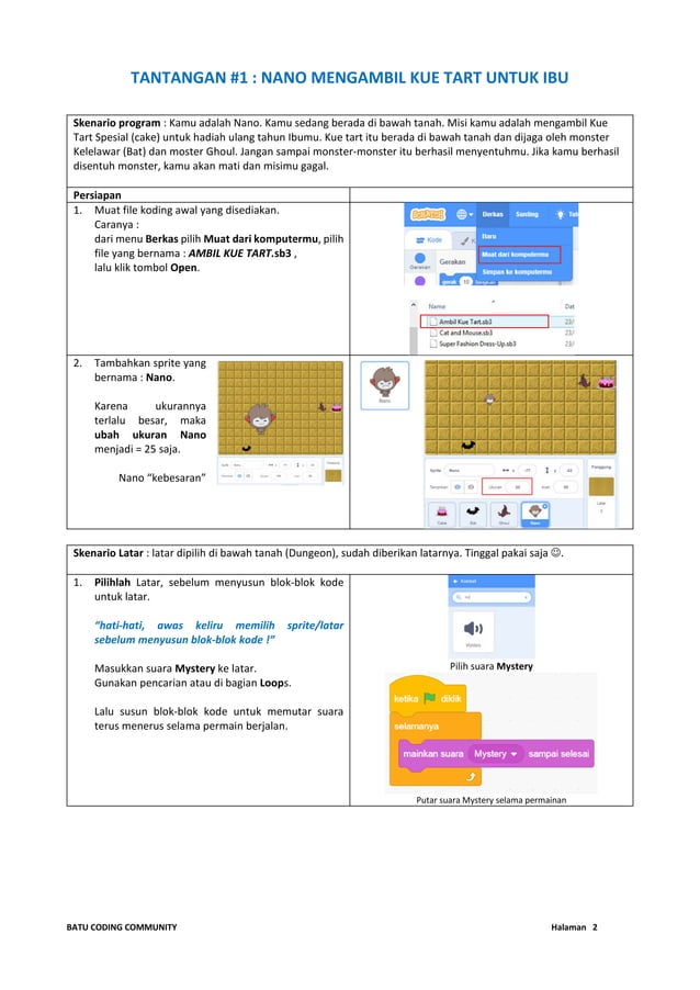 Modul pelatihan coding scratch level 2 | PDF