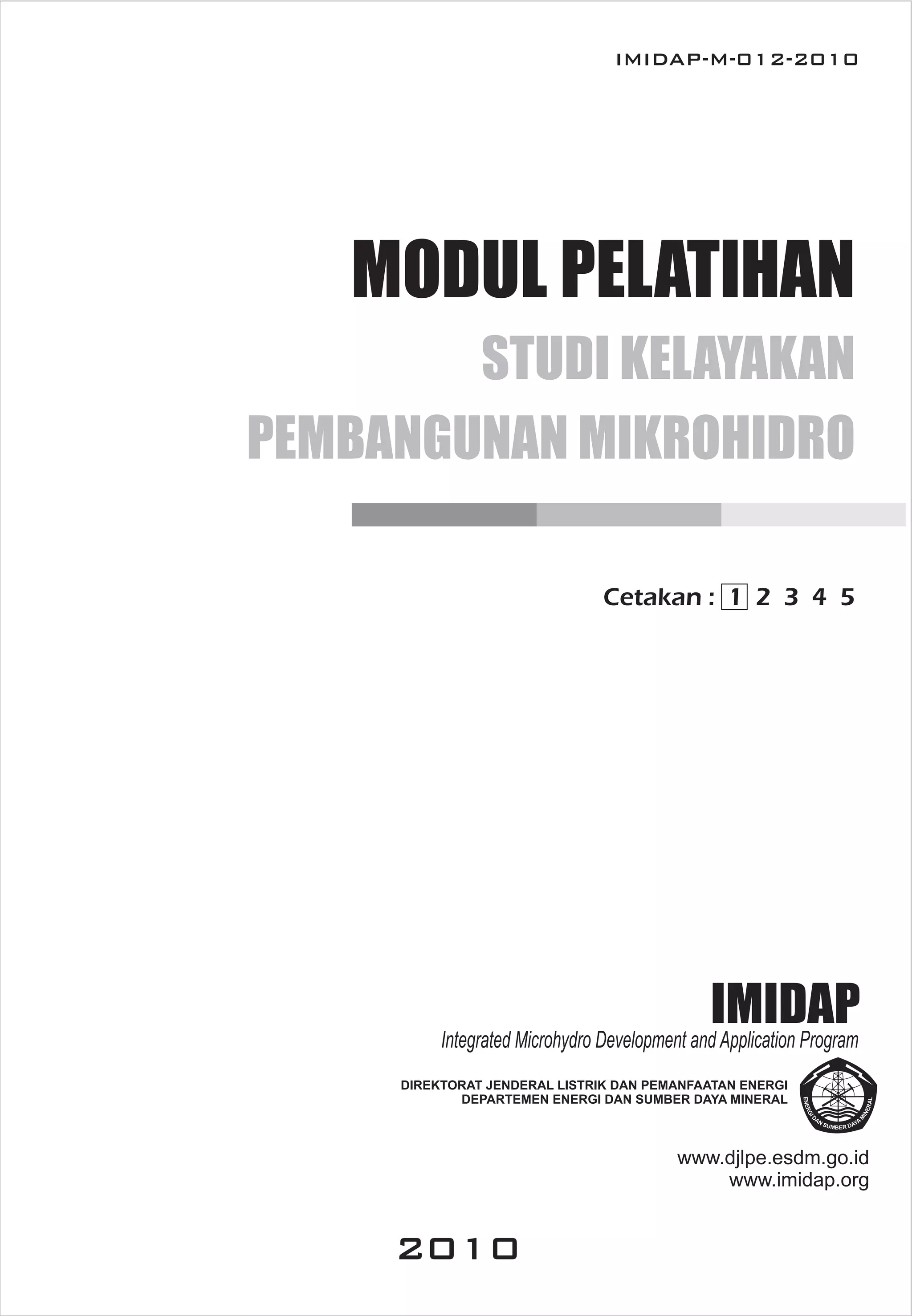 Modul pelatihan studi kelayakan pembangunan mikrohidro | PDF