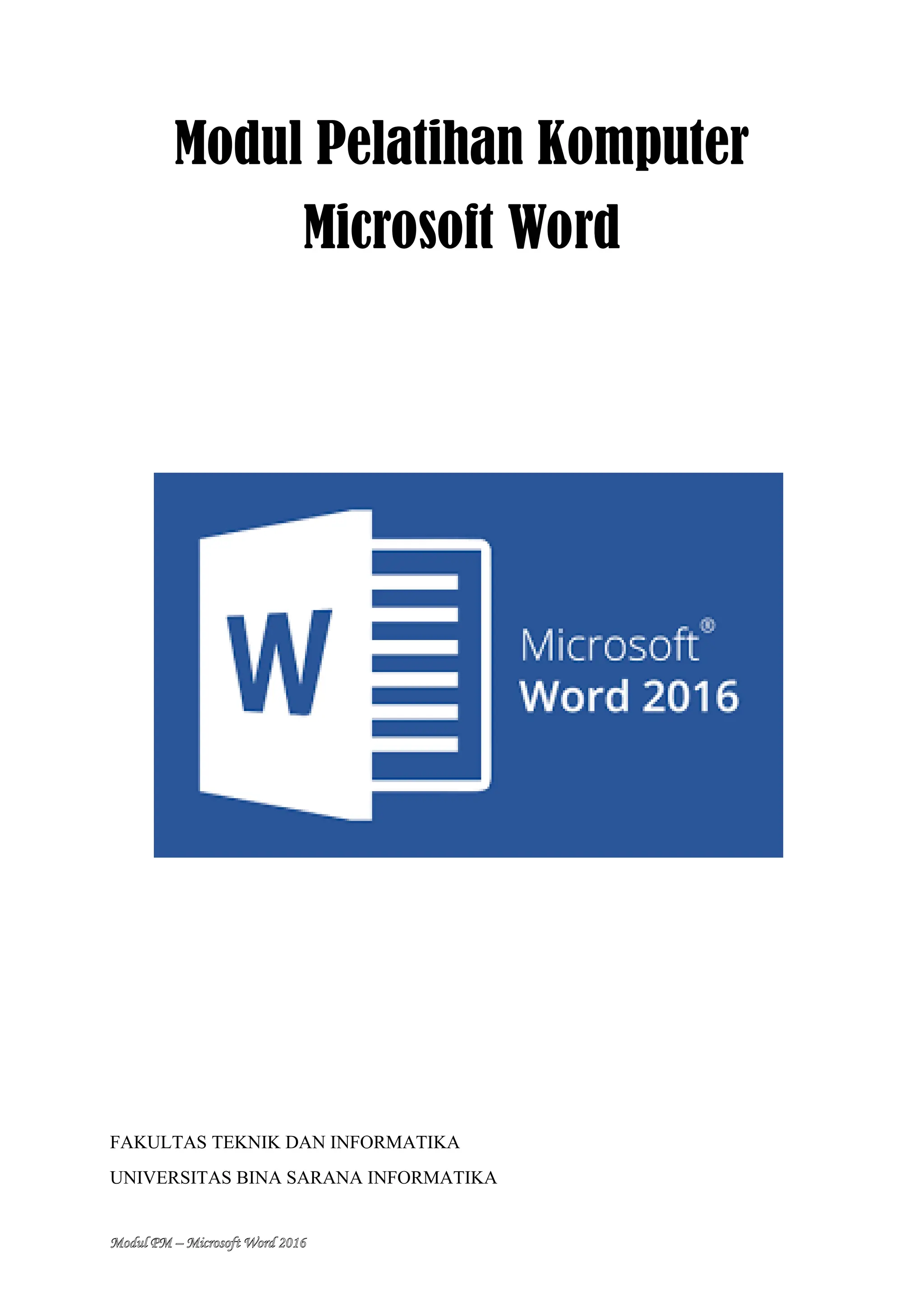 modul pelatihan word untuk pemula, mempelajari word | PDF