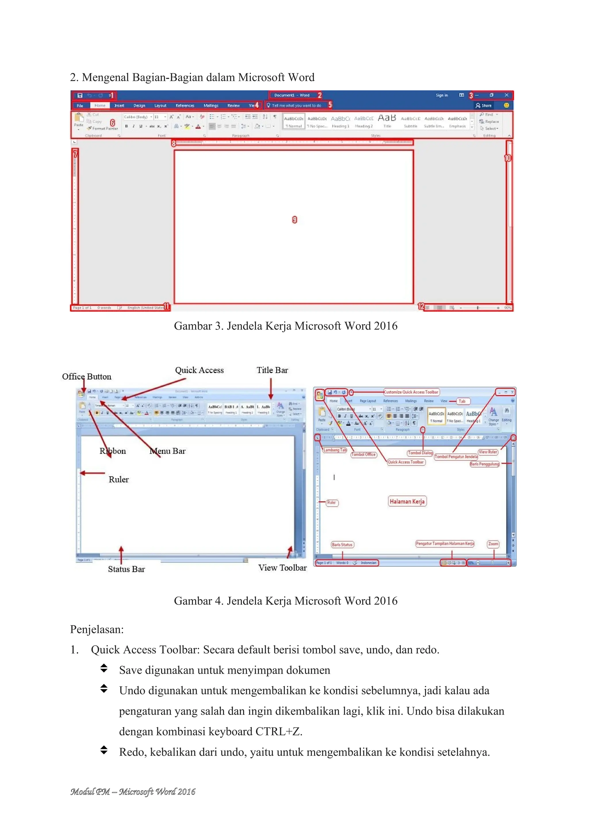 modul pelatihan word untuk pemula, mempelajari word | PDF