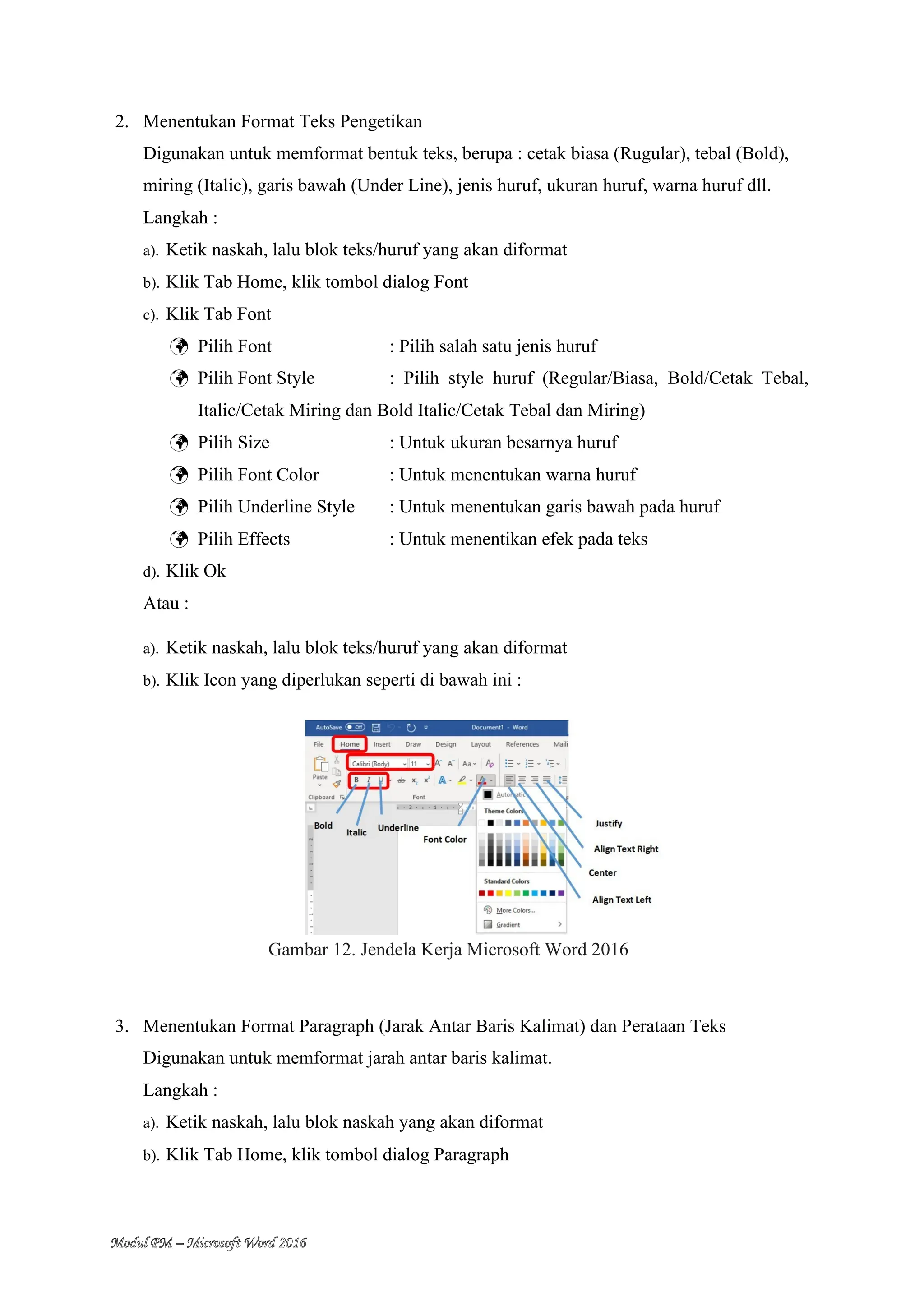 modul pelatihan word untuk pemula, mempelajari word | PDF