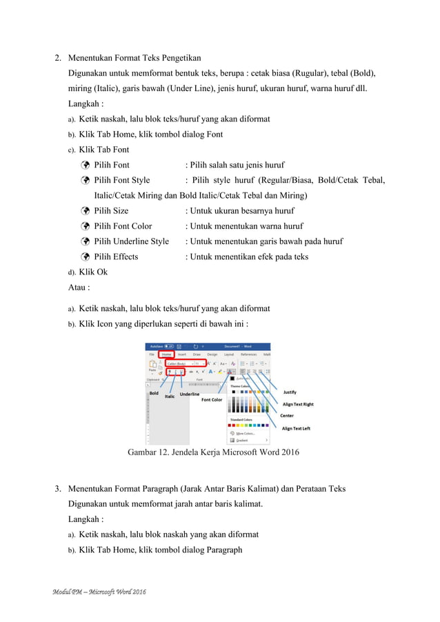 modul pelatihan word untuk pemula, mempelajari word | PDF