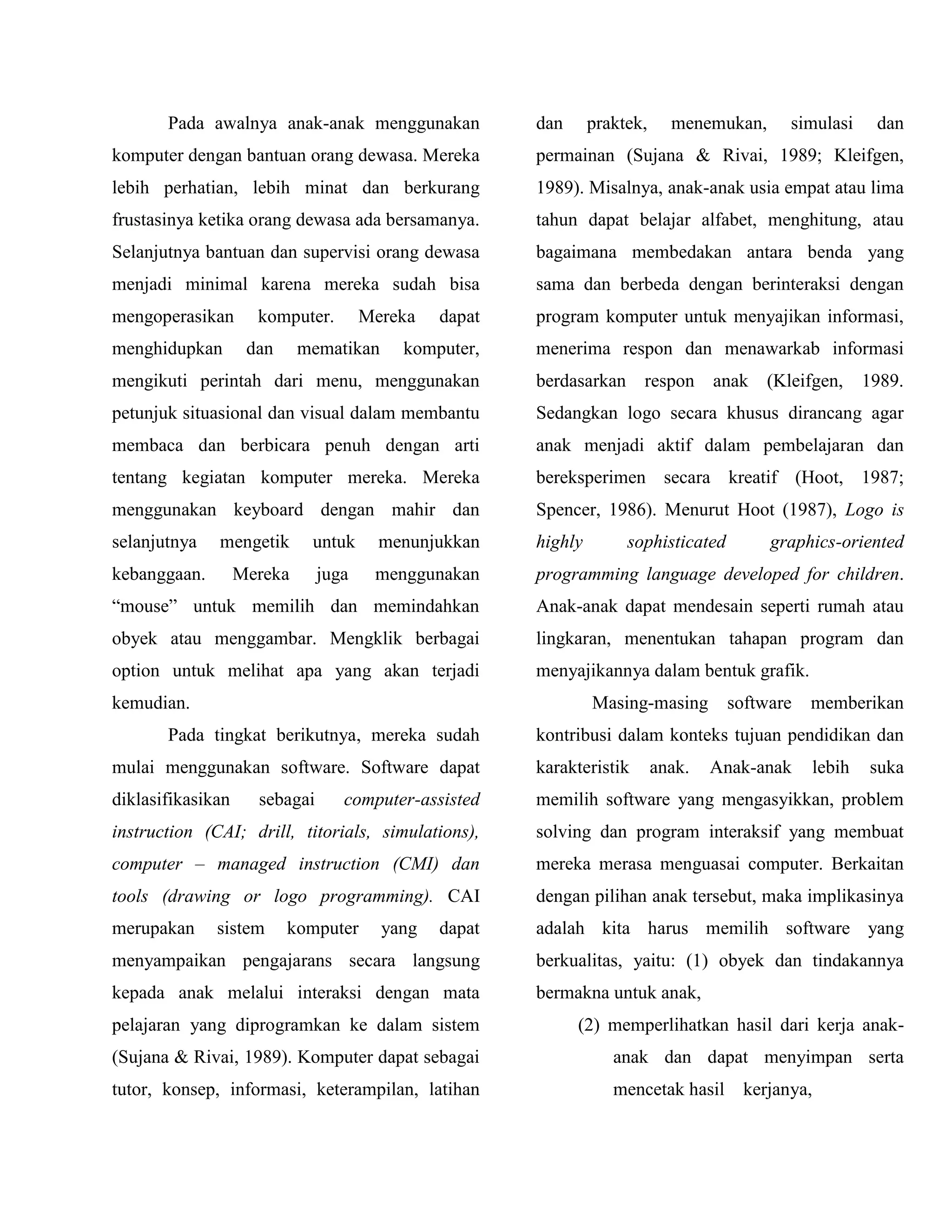 Modul pembelajaran Berbasis Komputer Pada Anak Usia Dini | PDF