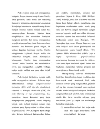 Modul pembelajaran Berbasis Komputer Pada Anak Usia Dini | PDF