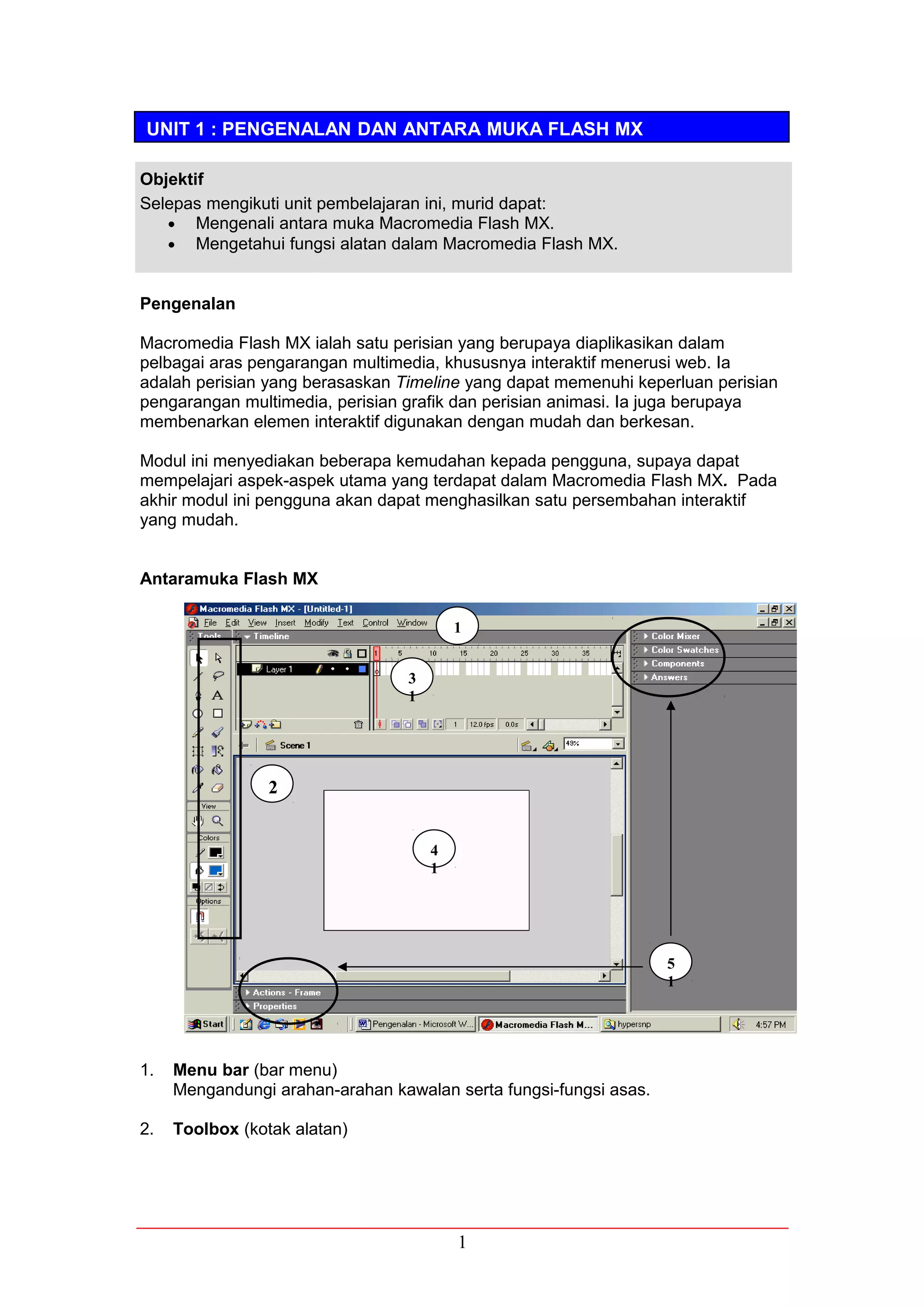 Modul pembelajaran flash | DOC