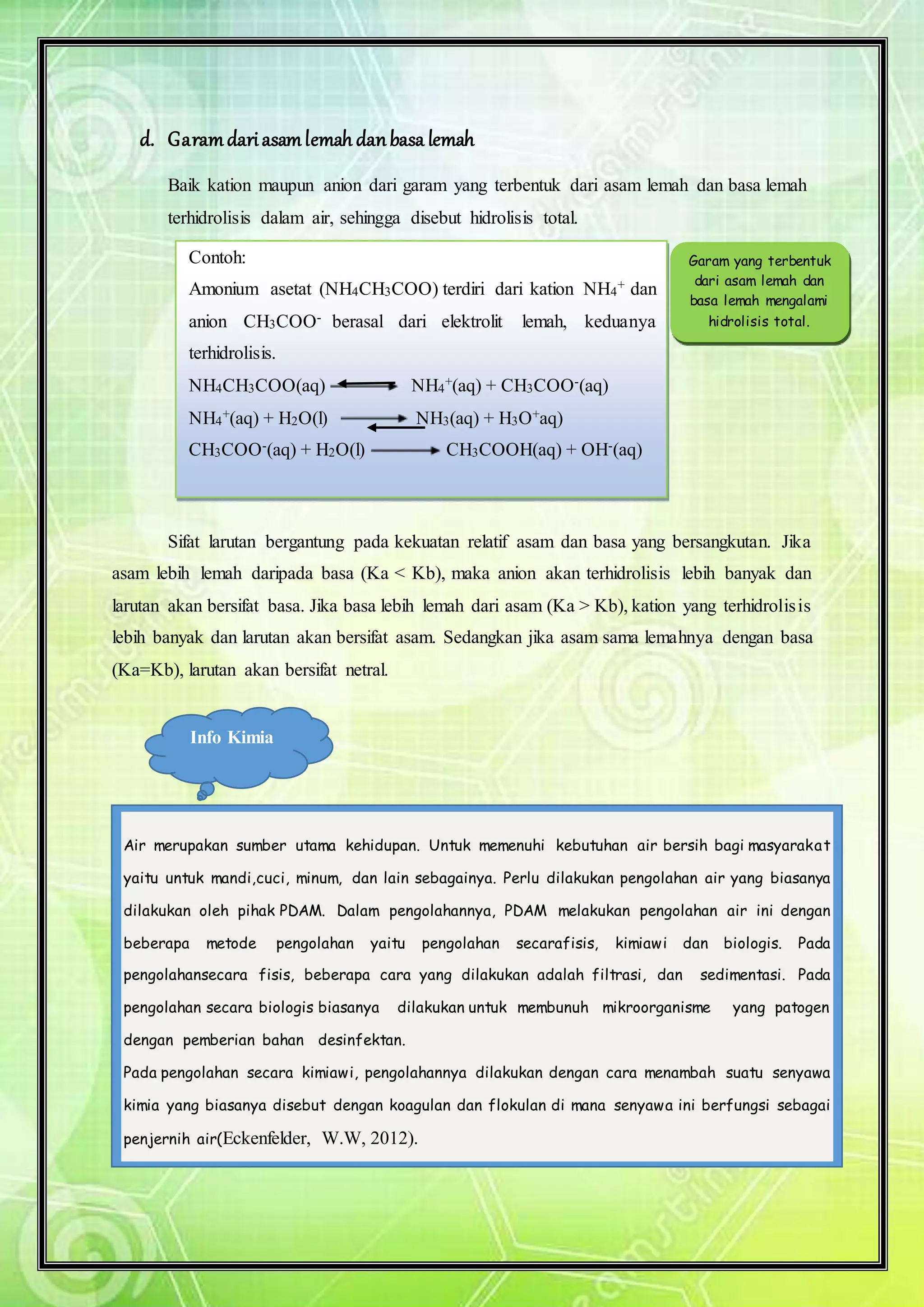 Modul pembelajaran kimia hidrolisis garam | DOCX
