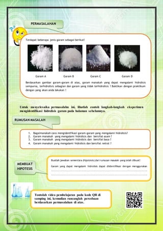Modul pembelajaran kimia hidrolisis garam | DOCX