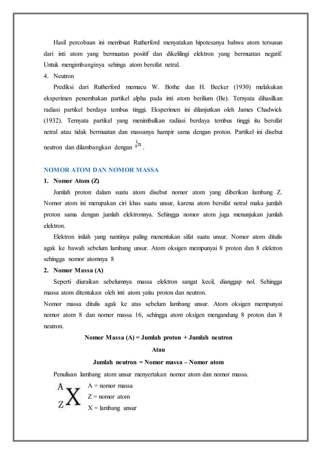 Modul pembelajaran kimia struktur atom | DOCX