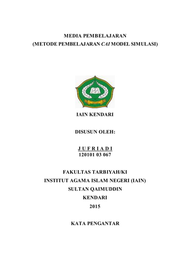 Modul pembelajaran model CAI Simulasi | DOCX