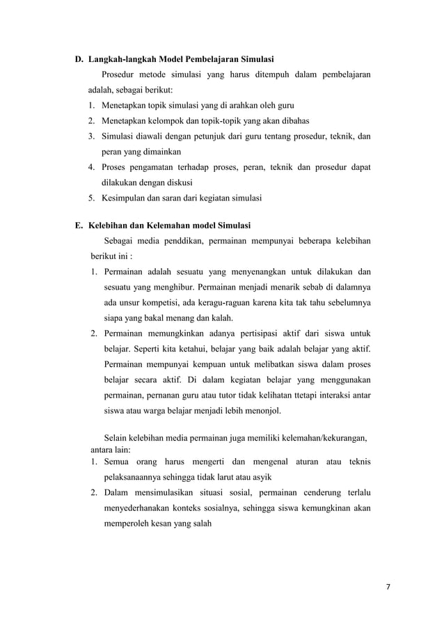 Modul pembelajaran model simulasi | PDF