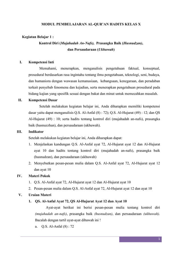 Modul pembelajaran pai kelas x | PDF
