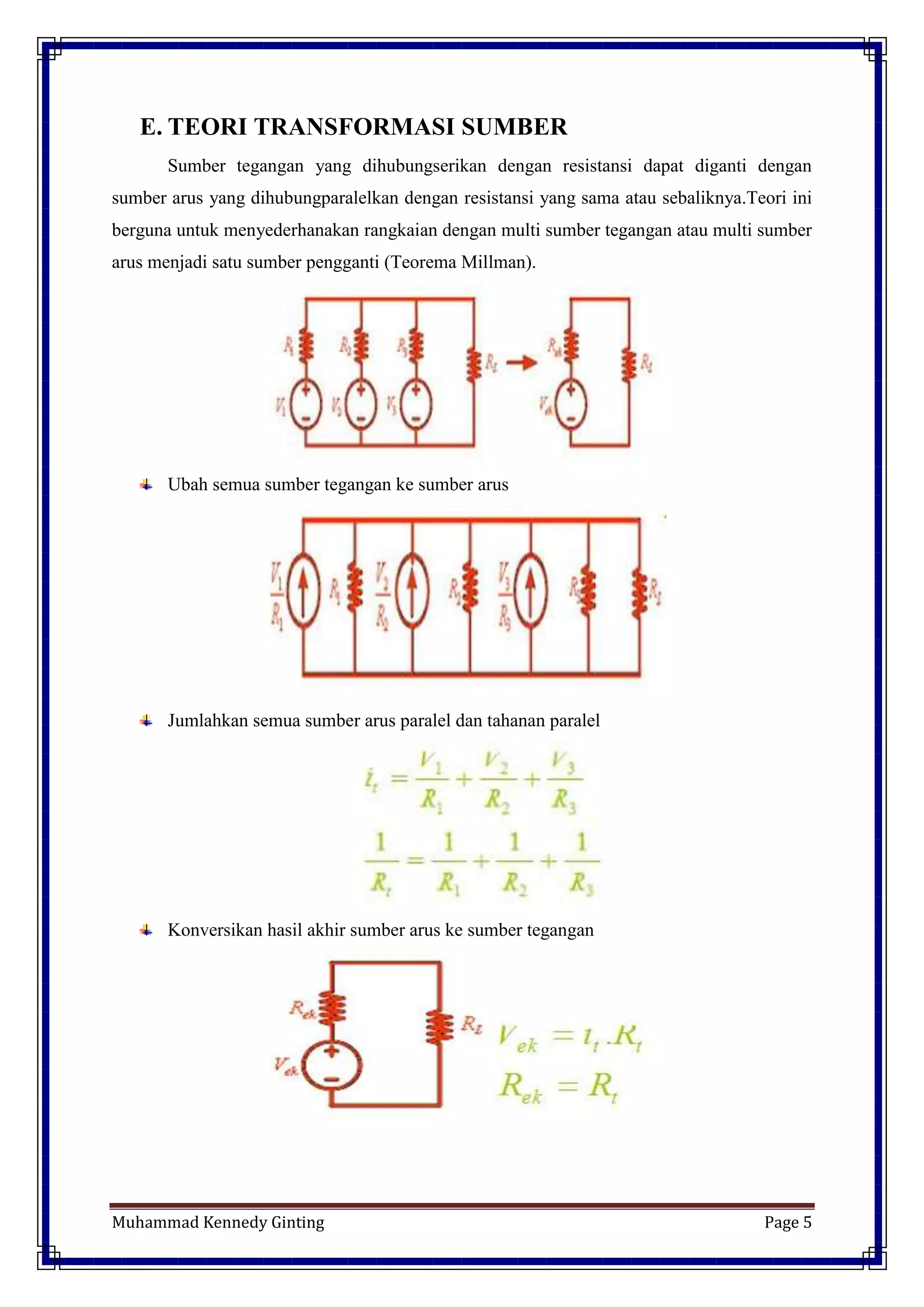 Modul pembelajaran rangkaian listrik by muhammad kennedy ginting | DOCX