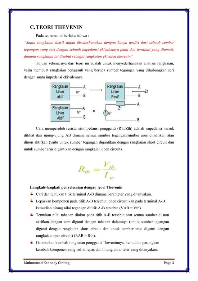 Modul pembelajaran rangkaian listrik by muhammad kennedy ginting | DOCX