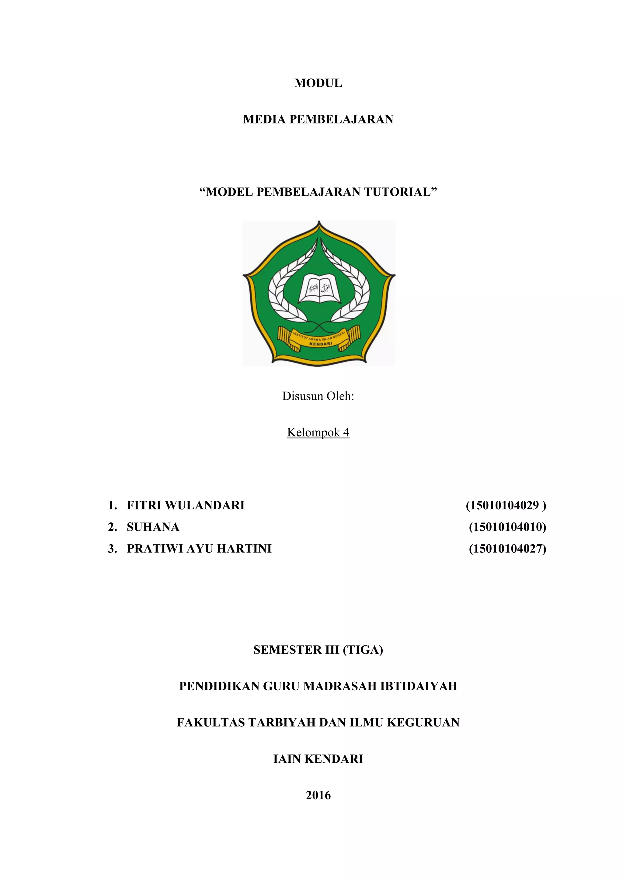 Modul pembelajaran tutorial | PDF