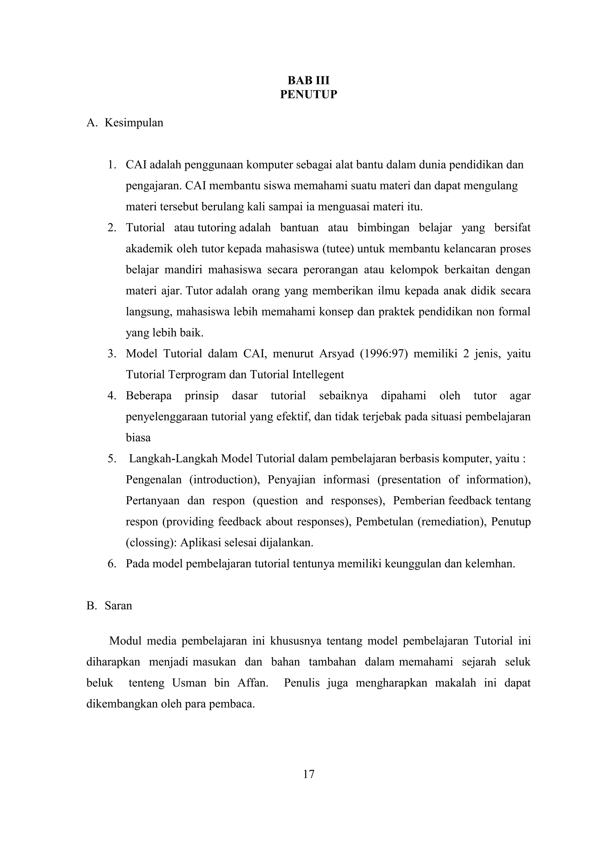 Modul pembelajaran tutorial | PDF