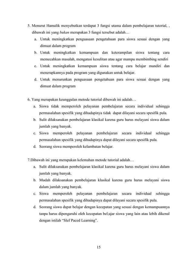 Modul pembelajaran tutorial | PDF