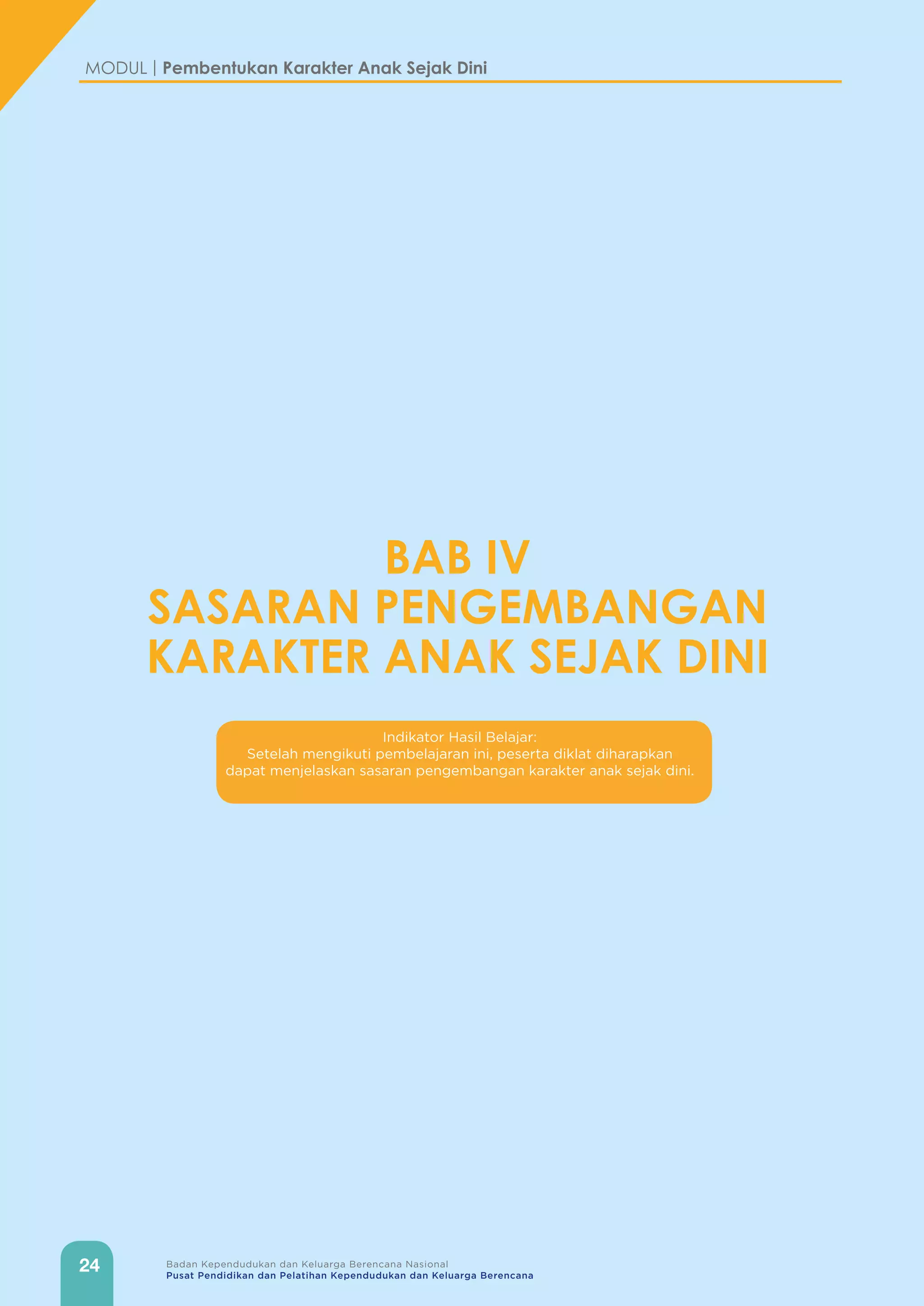 Modul pembentukan karakter sejak dini bkkbn rev4 | PDF