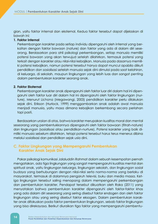 Modul pembentukan karakter sejak dini bkkbn rev4 | PDF