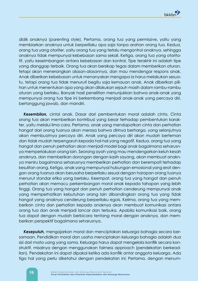 Modul pembentukan karakter sejak dini bkkbn rev4 | PDF