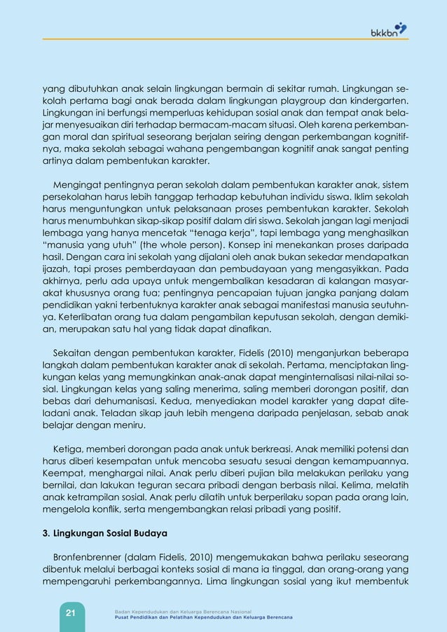 Modul pembentukan karakter sejak dini bkkbn rev4 | PDF