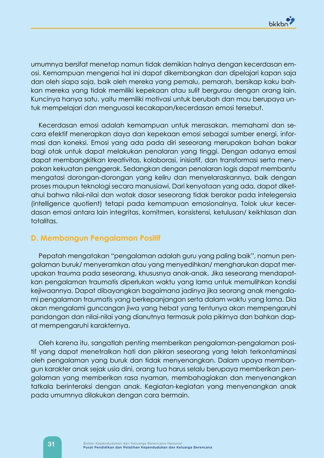 Modul pembentukan karakter sejak dini bkkbn rev4 | PDF